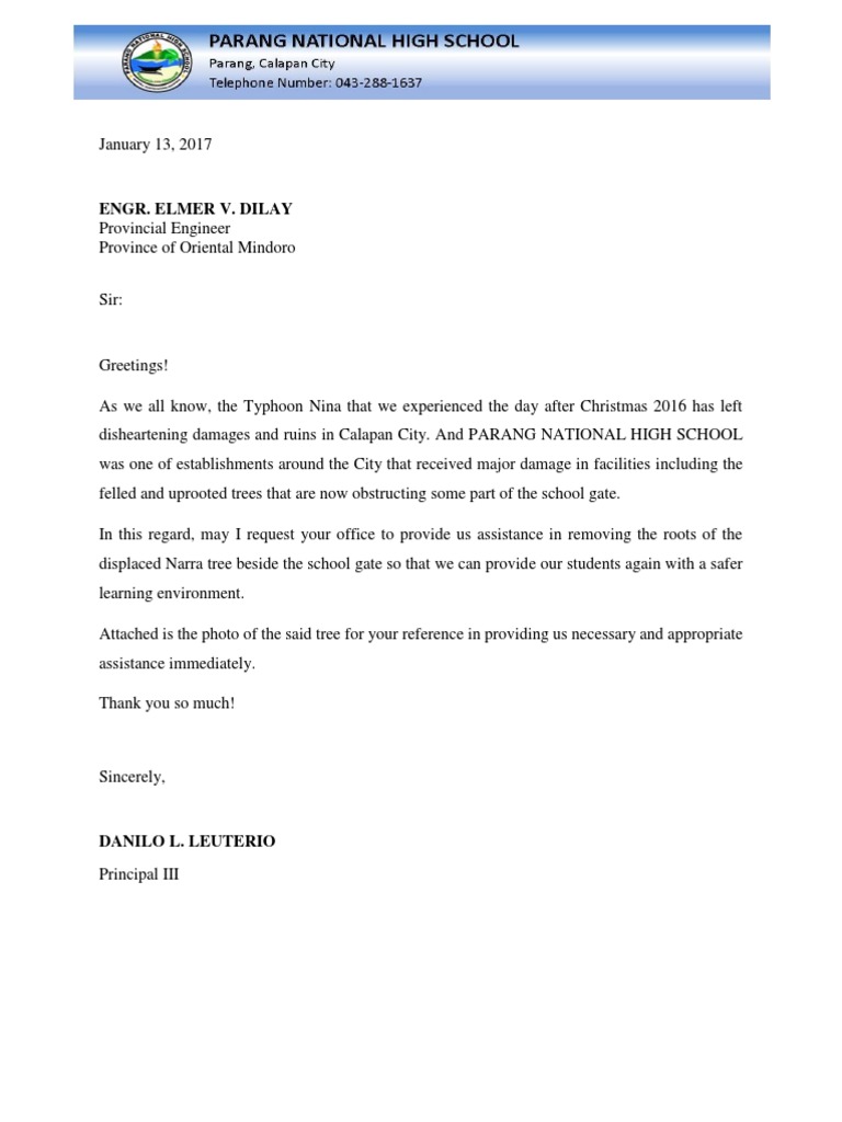Letter For Provincial PDF | PDF