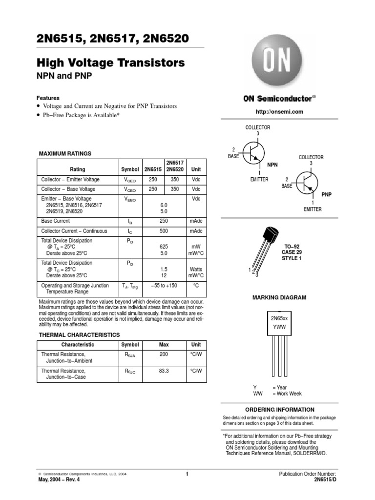 2n6517 | Bipolar Junction Transistor | Electrical Components