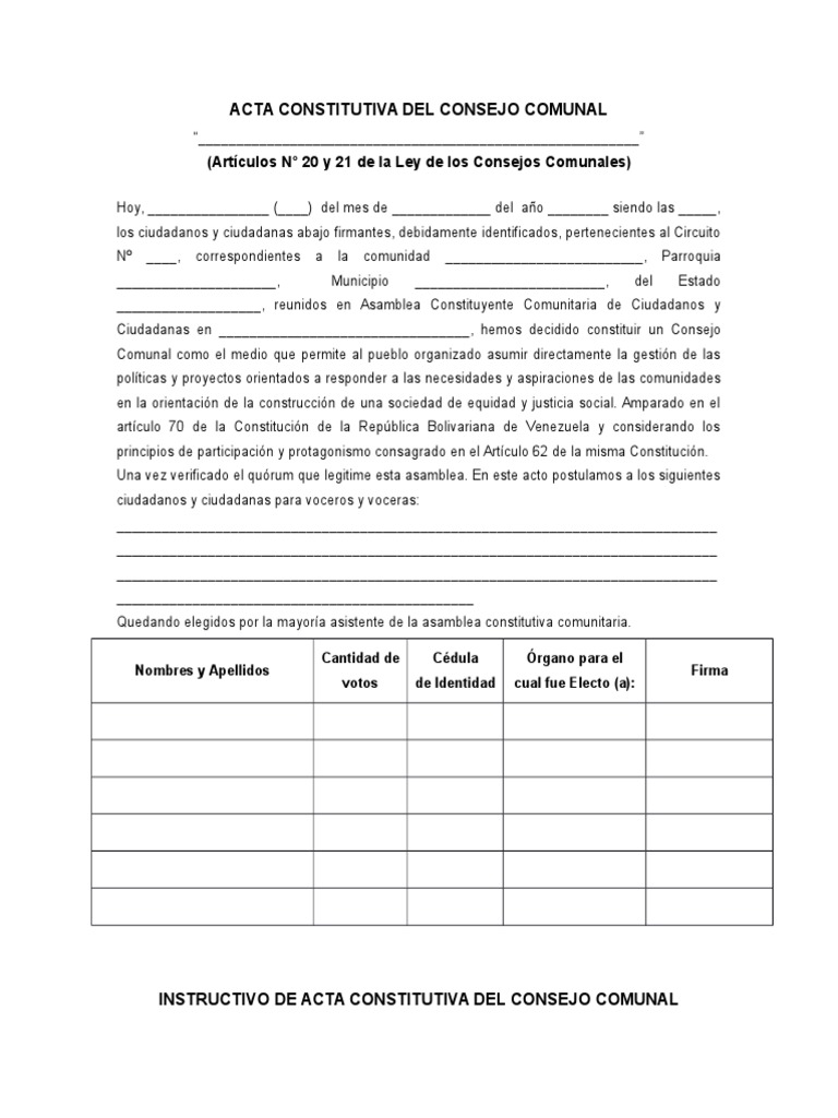 Acta Constitutiva Del Consejo Comunal | PDF | Comisión Europea | Cooperativa