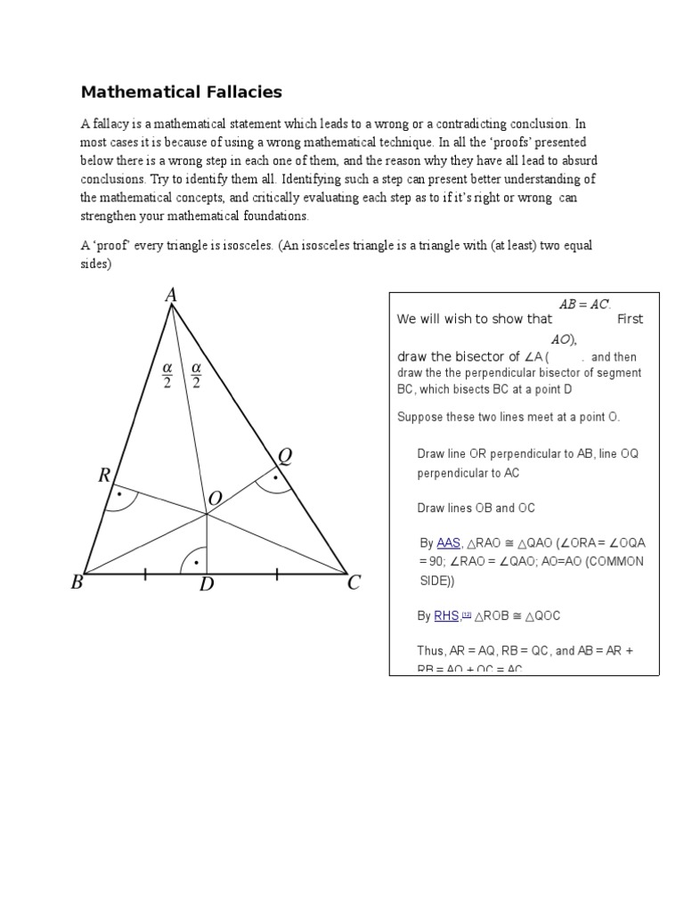 Mathematical Fallacies: Ab Ac | PDF