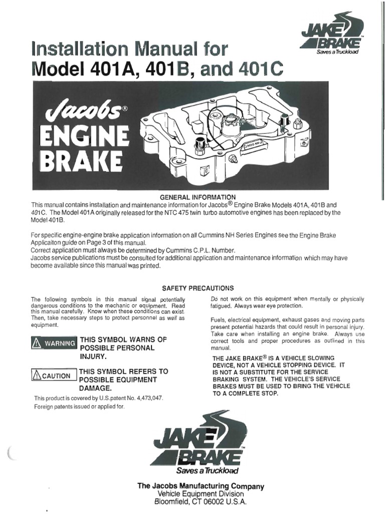 Installation Manual For Model 401A 401B 401C | PDF