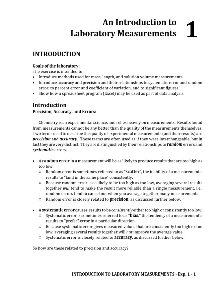 Chemistry - Intro To Measurements | PDF | Accuracy And Precision ...