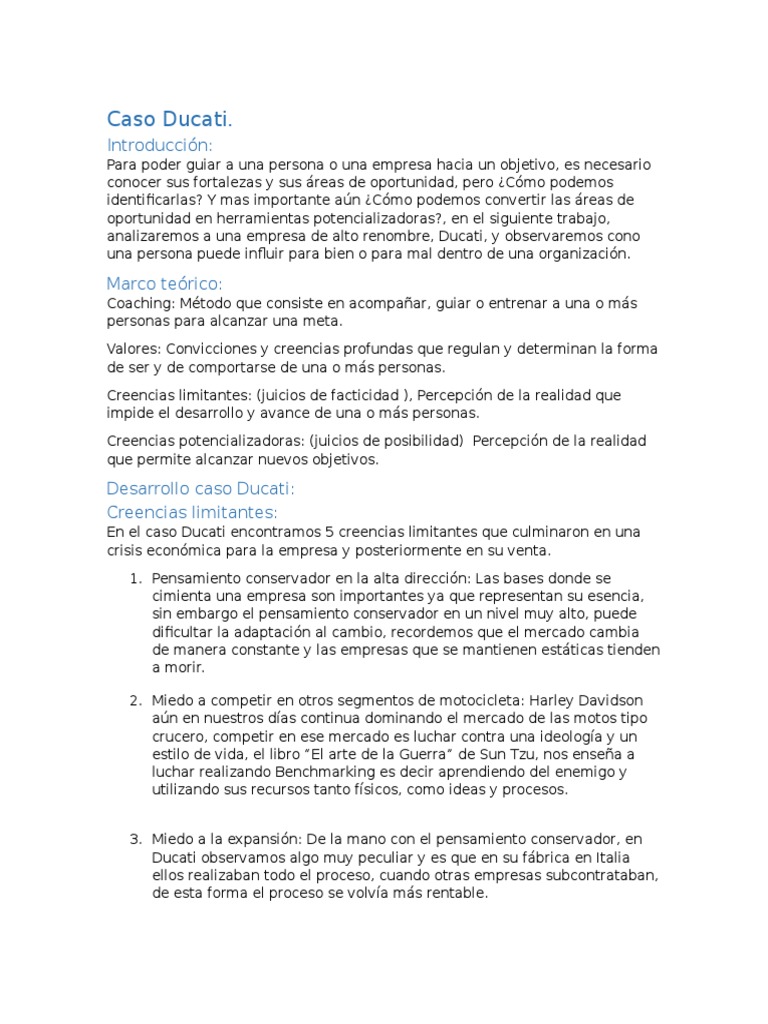 Caso Ducati | PDF | Marca | Innovación