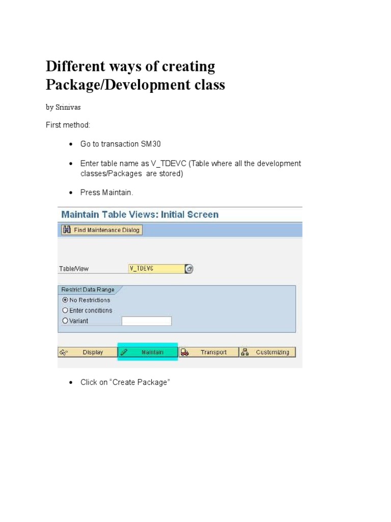 Different Ways of Creating Package | PDF