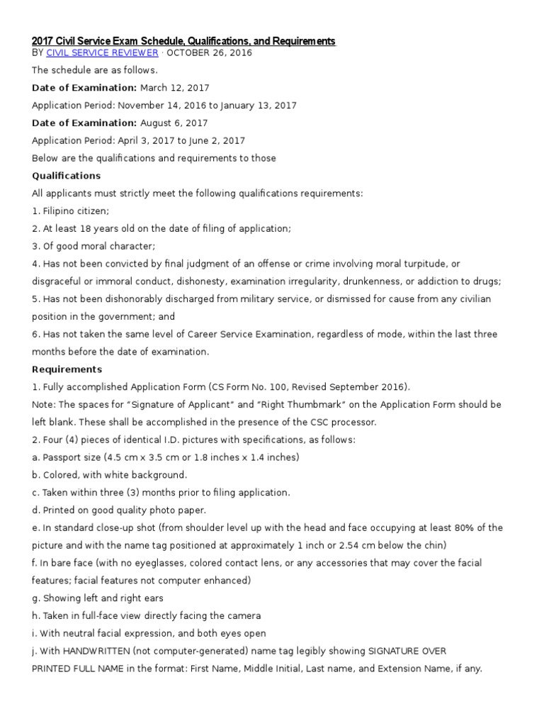 CIVIL SERVICE PRELIMINARY EXAM SYLLABUS PDF Technical Specifications ...