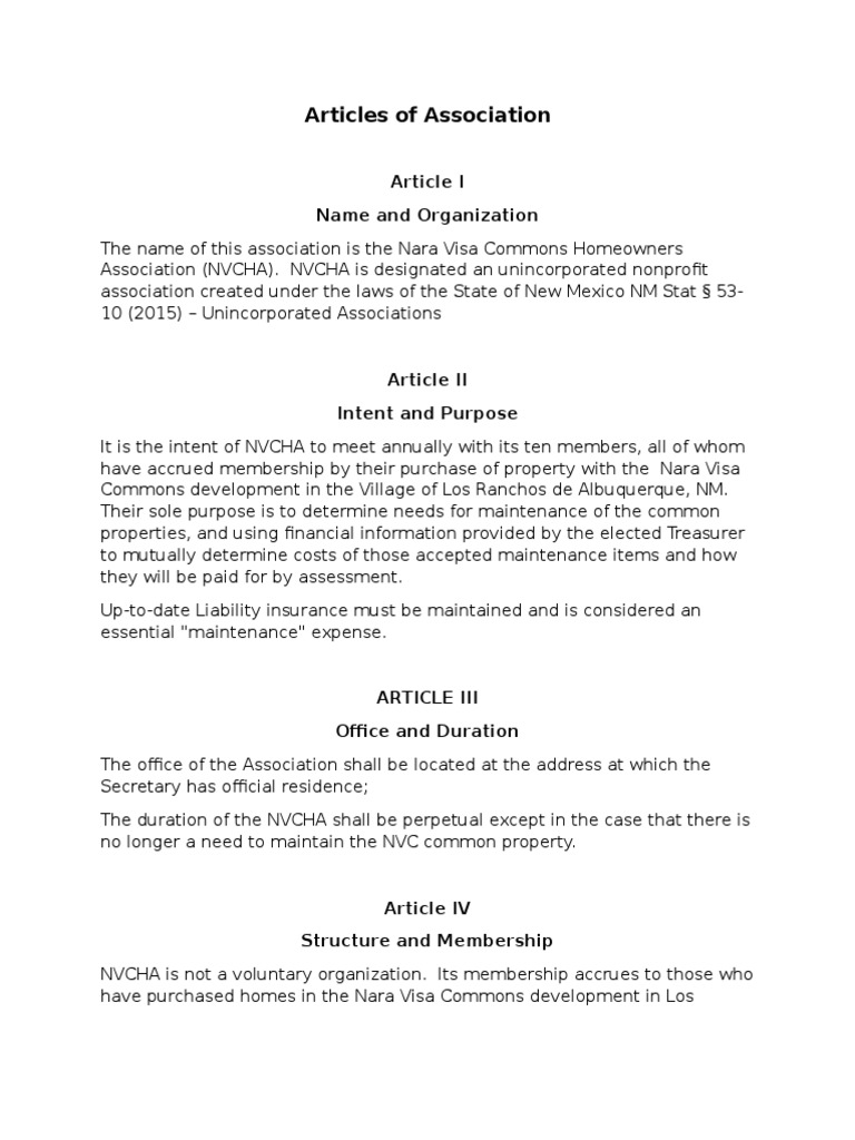 Proposed Filing Unincorporated Association | PDF | Insurance ...