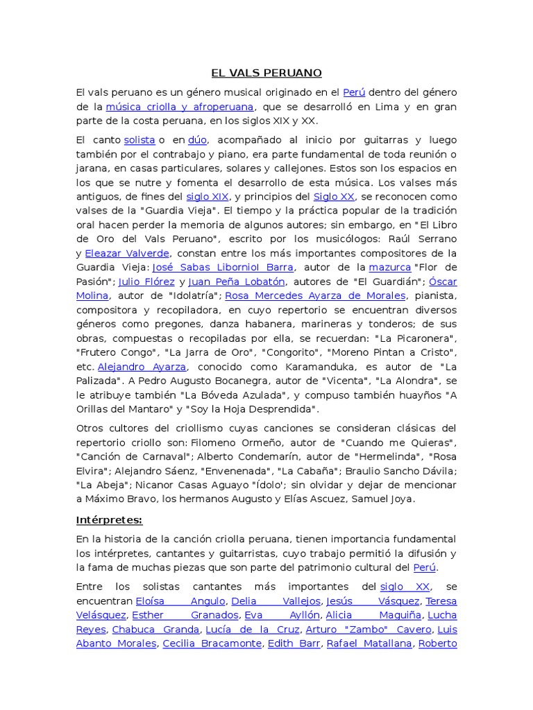 El Vals Peruano | Valses | Bailes