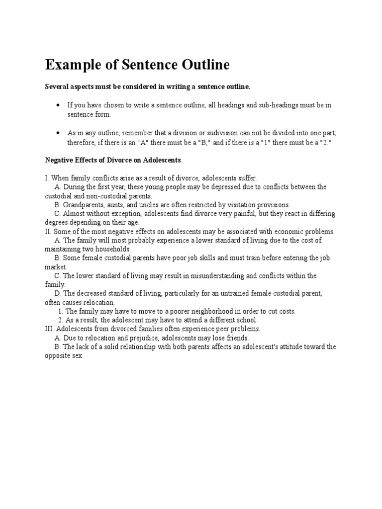 Example of Sentence Outline | PDF