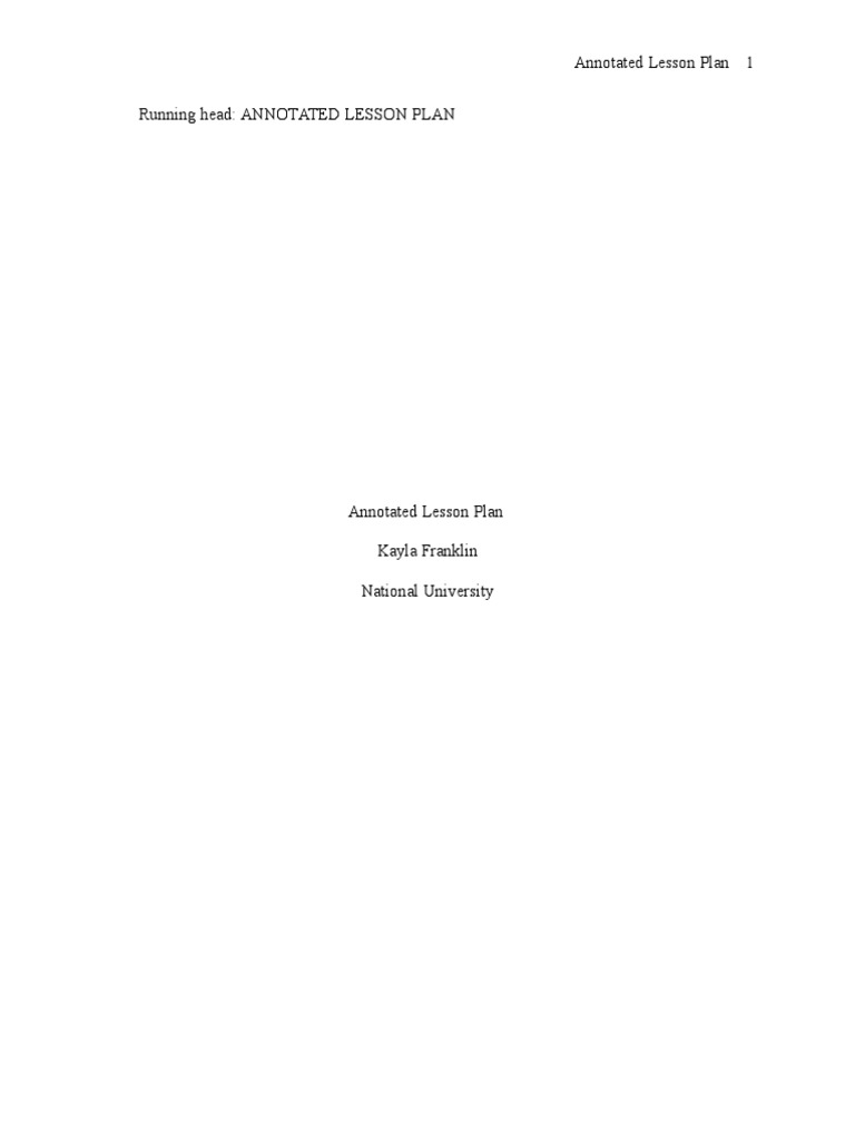 Annotated Lesson Plan | PDF | Lesson Plan | Educational Assessment