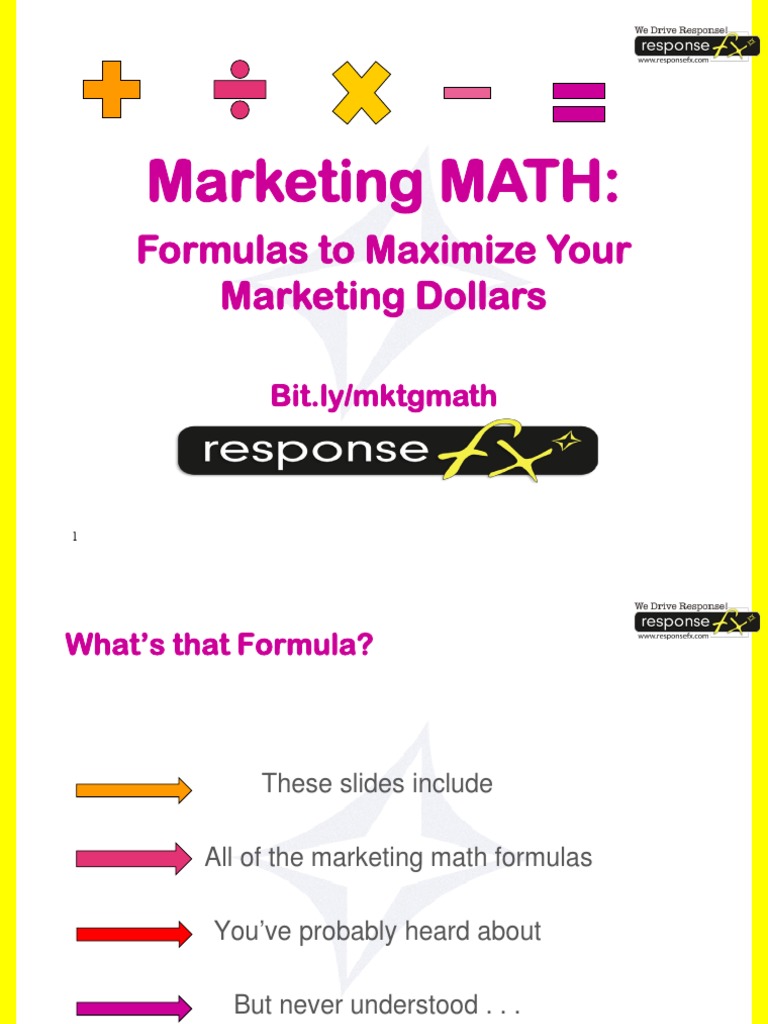 Marketing Math | PDF | Revenue | Marketing