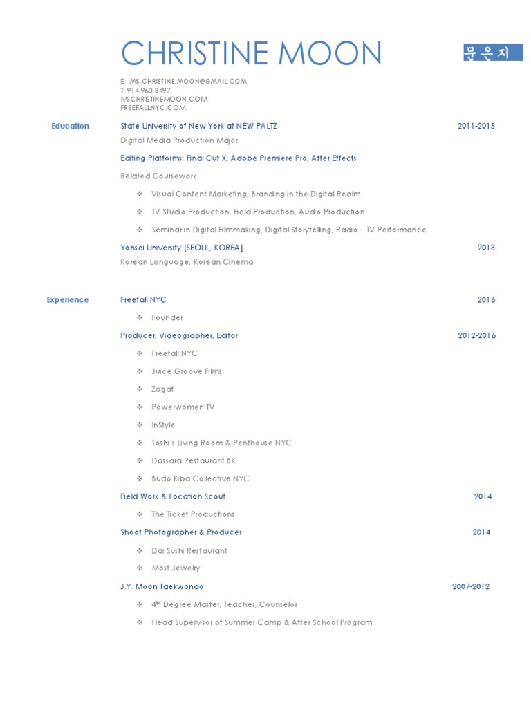 DD Christine Moon Resume | PDF | Career & Growth