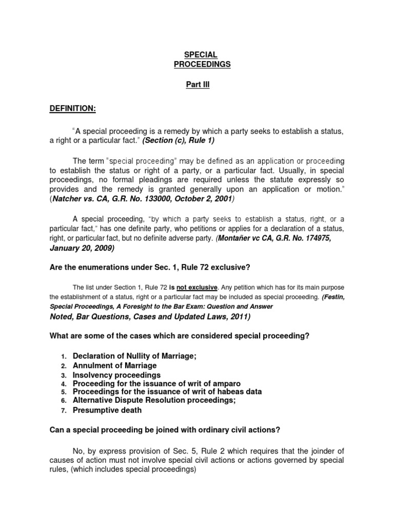Special Proceedings | PDF | Will And Testament | Probate