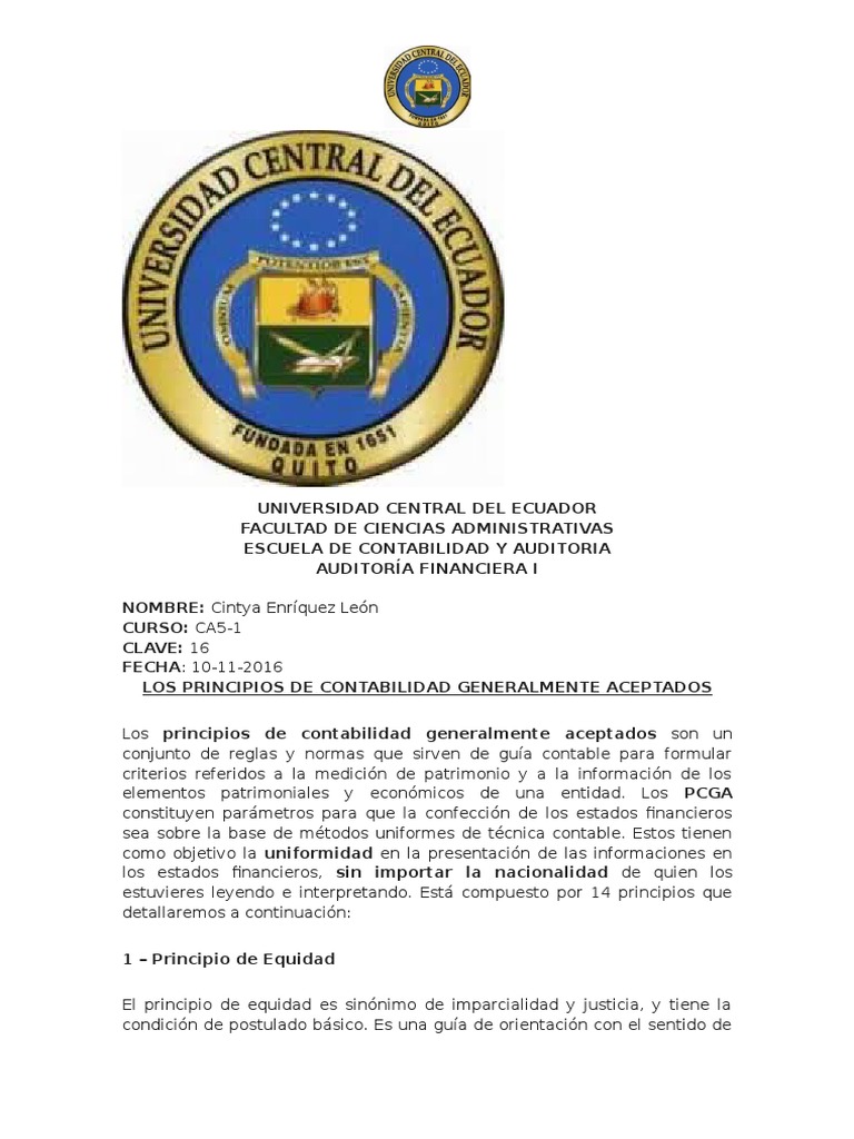 PCGA | PDF | Principios contables generalmente aceptados | Contabilidad