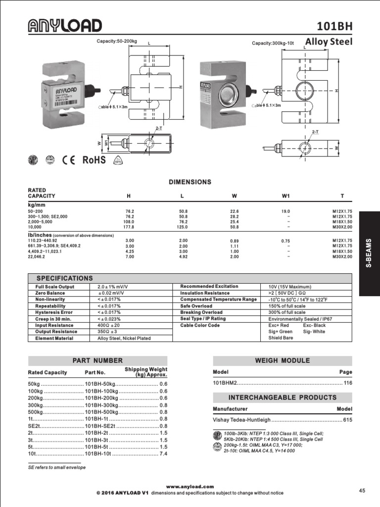 101BH Load Cell Transducer | PDF