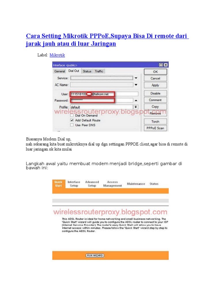 Setting Mikrotik PPPoE Remote | PDF | Komputer | Teknologi & Rekayasa