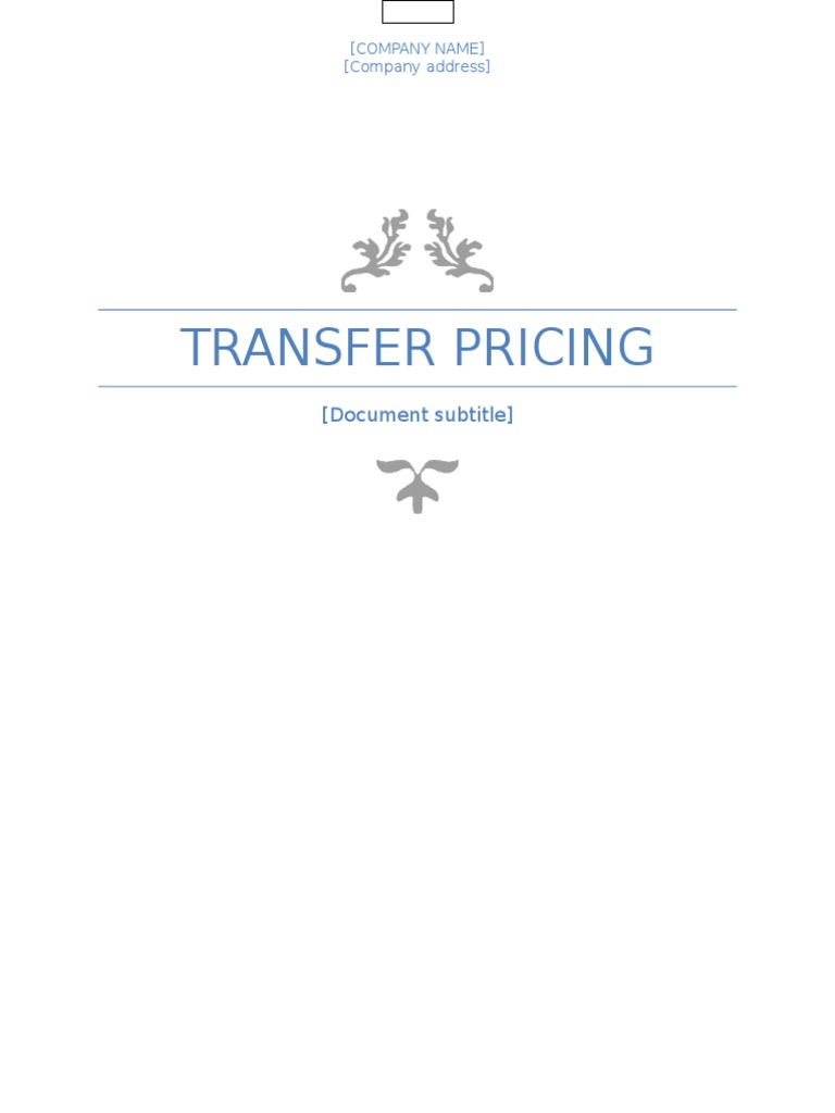 Transfer Pricing: (Document Subtitle) | PDF | Prices | Cost