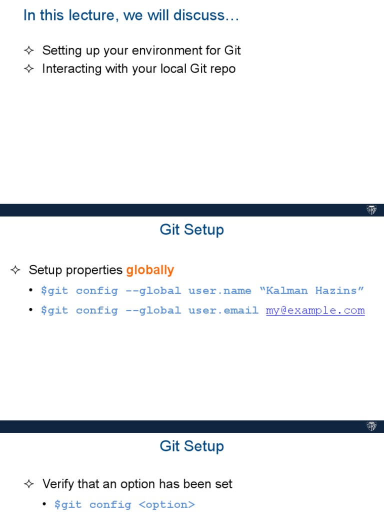 Setting Up Your Environment For Git Interacting With Your Local Git ...