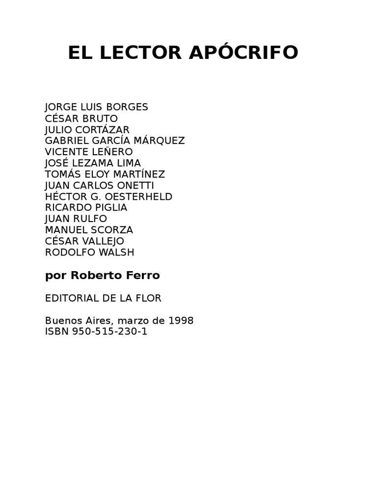 El Lector Apocrifo | PDF | Paradigma | Platón