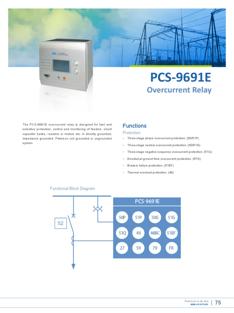 Flyer - PCS-9691E Overcurrent Relay | PDF | Relay | Manufactured Goods