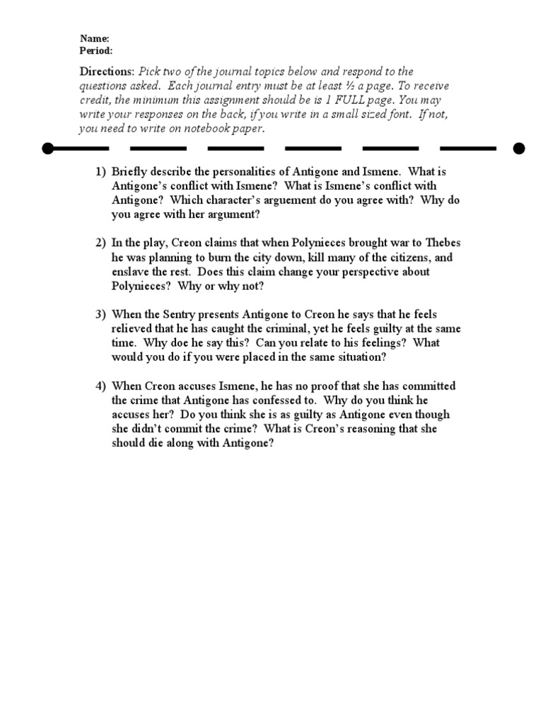 Antigone Discussion Questions | PDF