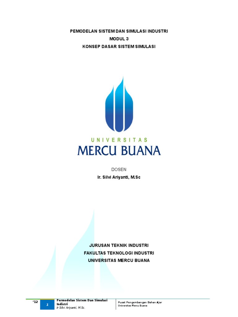 Pemodelan Sistem Dan Simulasi Industri Modul 3 Konsep Dasar Sistem Simulasi | PDF | Komputer