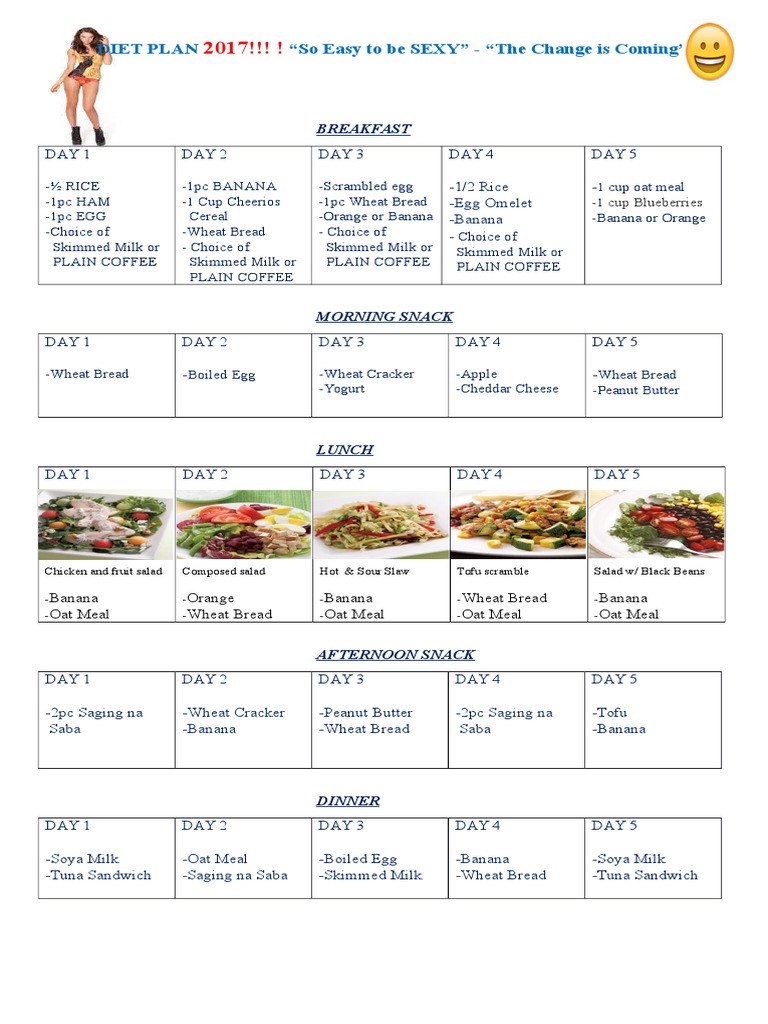 Easy 5-Day Diet Meal Plan | PDF | Cooking, Food & Wine
