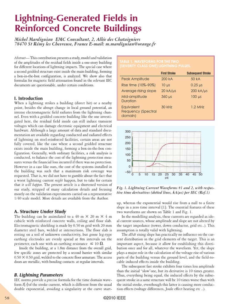 Lightning-Generated Fields in Reinforced Concrete Buildings | PDF ...