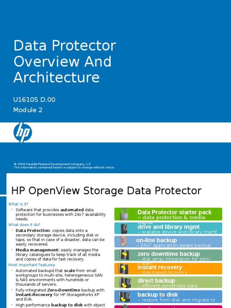 Data Protector Overview and Architecture | PDF | Ibm Notes | Backup