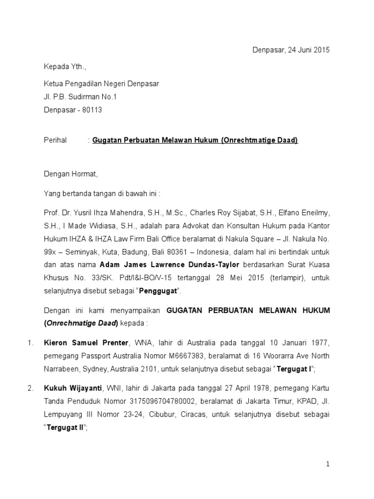 Finished Gugatan PMH Pt. Mexicano Asia - Barbacoa | PDF | Hukum | Ilmu ...