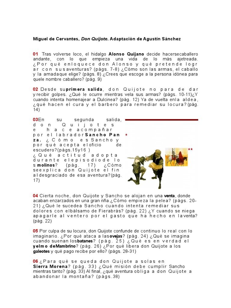 Actividades Quijote | Don Quijote | Españoles