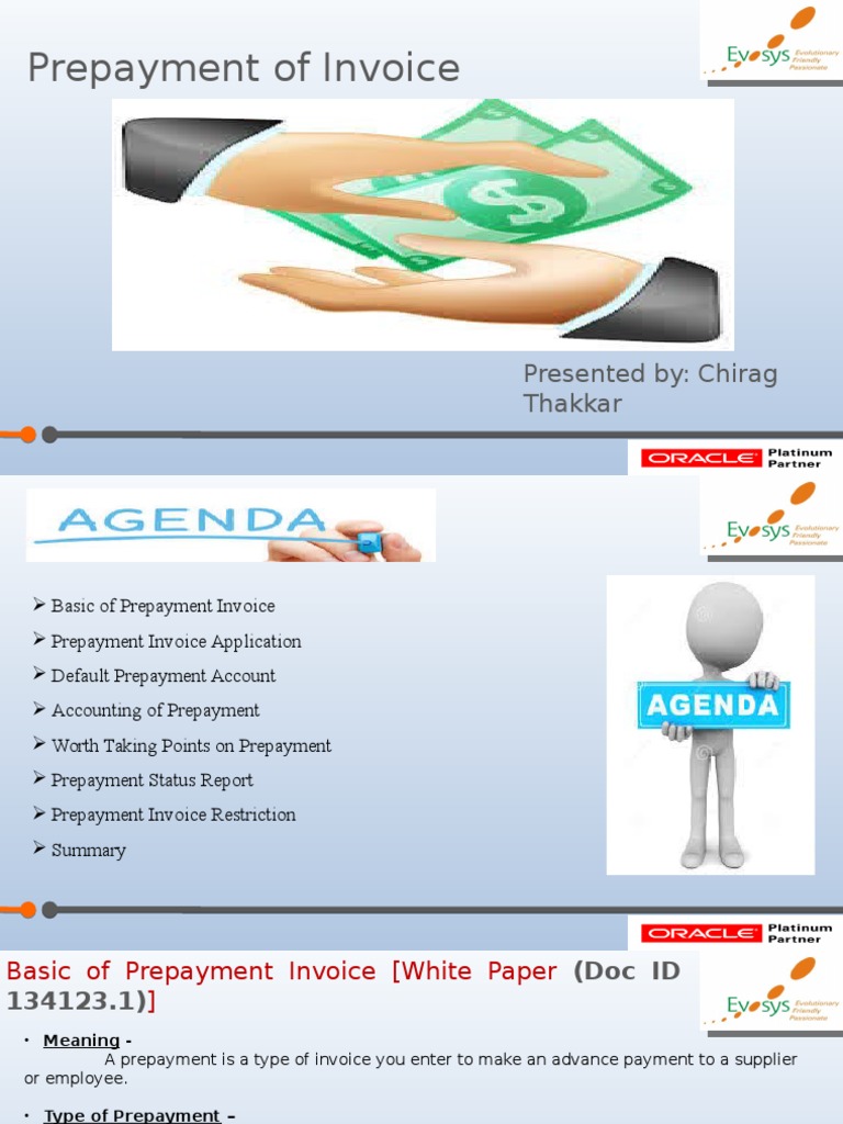 Prepayment Invoice in Payables Oracle R12 | PDF | Invoice | Cheque