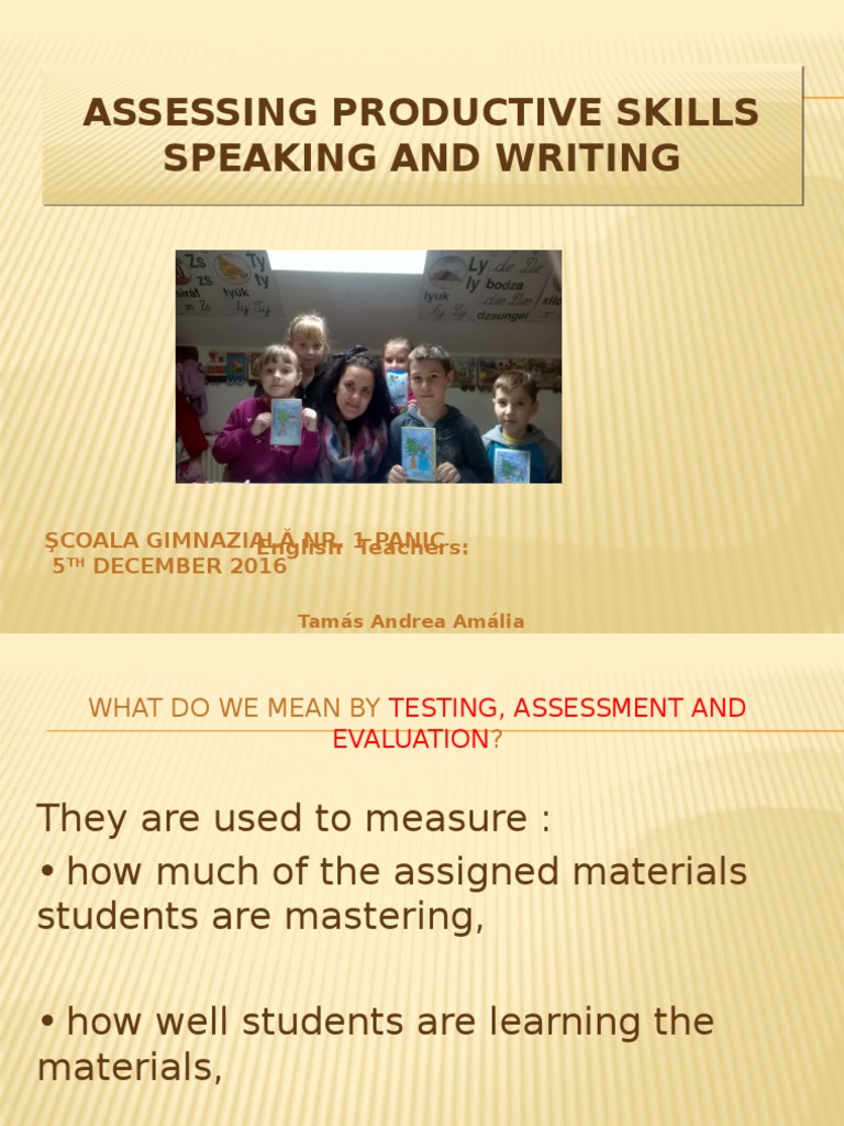 Assessing Productive Skills Cerc Pedagogic 2016 | PDF | Educational ...