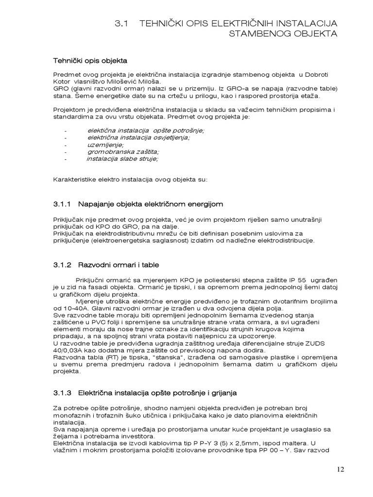 Projekat Struje - Milošević | PDF