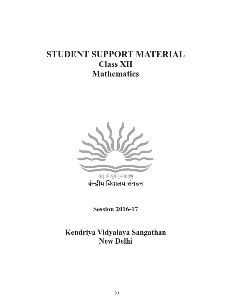 KV Support Material Mathematics | PDF | Test (Assessment) | Algebra