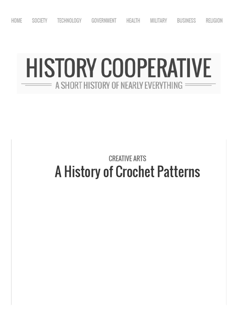 A History of Crochet Patterns - History Cooperative | PDF | Crochet ...