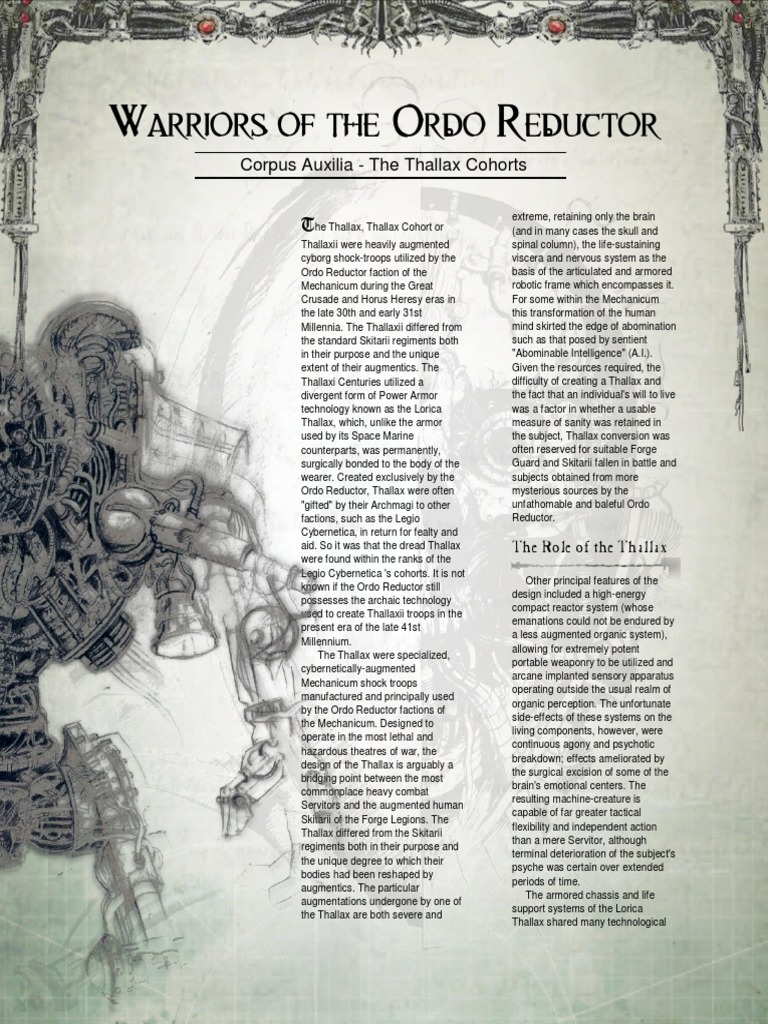The Cyborg Shock Troops of the Ordo Reductor: An Analysis of the ...