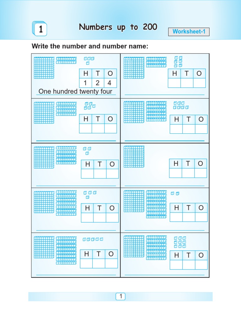 Numbers 1-200 Worksheets | PDF | Teaching Mathematics