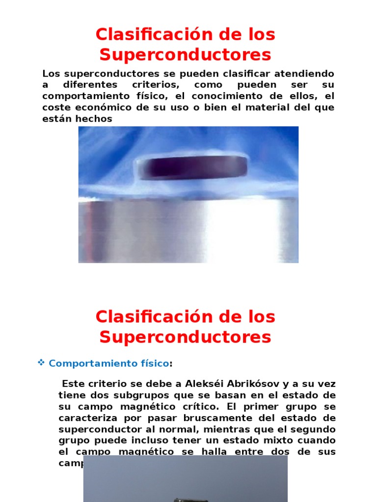 Clasificación de Los Superconductores | PDF | Superconductividad | Magnetismo
