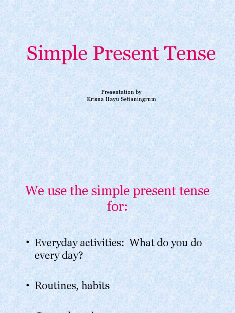 Understanding Simple Present Tense | PDF