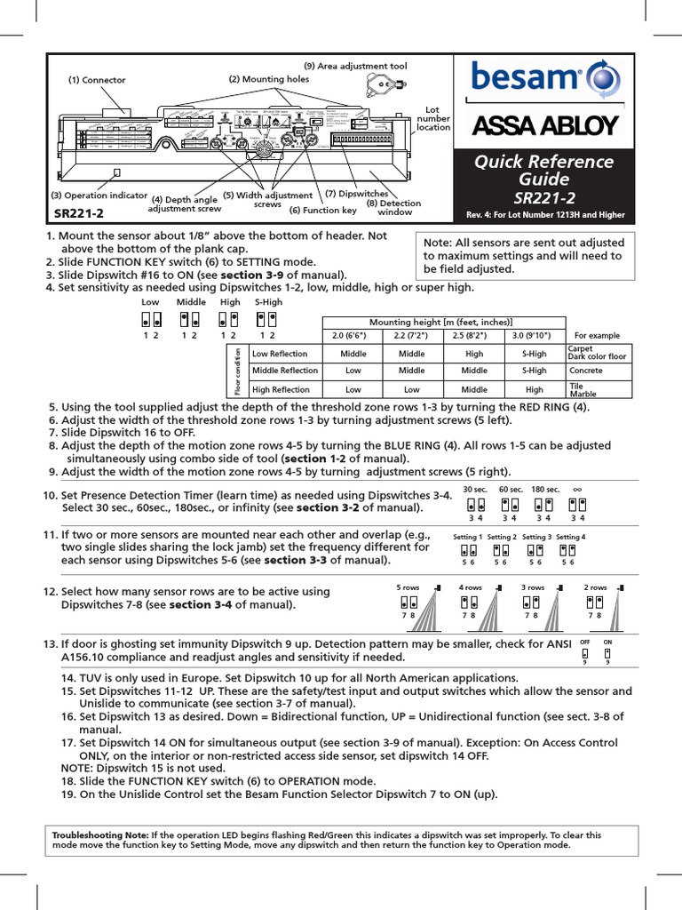 Optex-Besam Sensor Dual Diagrama de Conexiones | PDF | Electronic ...