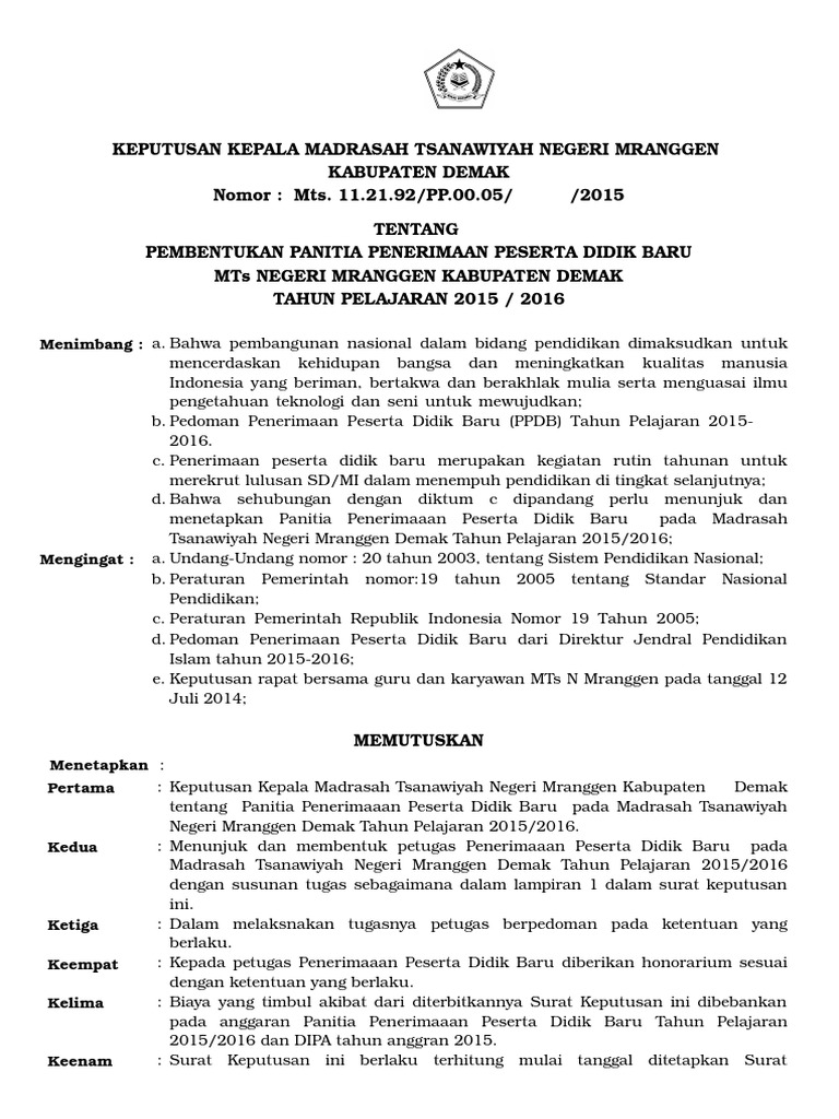 SK Piket PPDB | PDF | Karier & Perkembangan | Bisnis