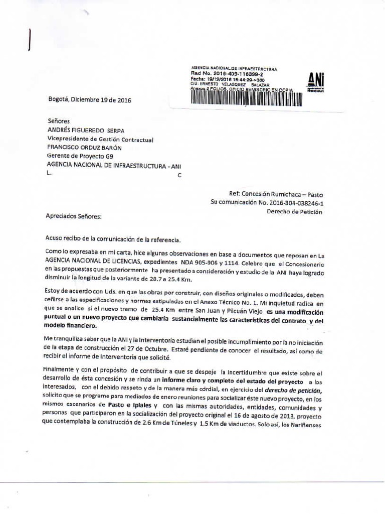 Oficio A La ANI | PDF