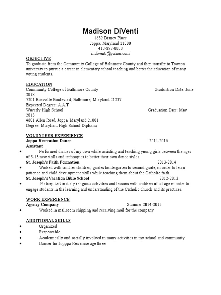 Madison Diventi Resume Csit | PDF