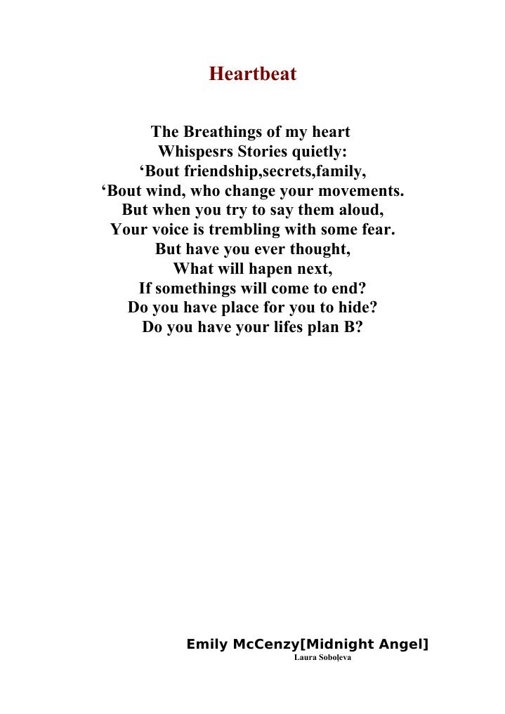 Heartbeat | PDF | Mystery, Thriller & Crime Fiction | Poetry