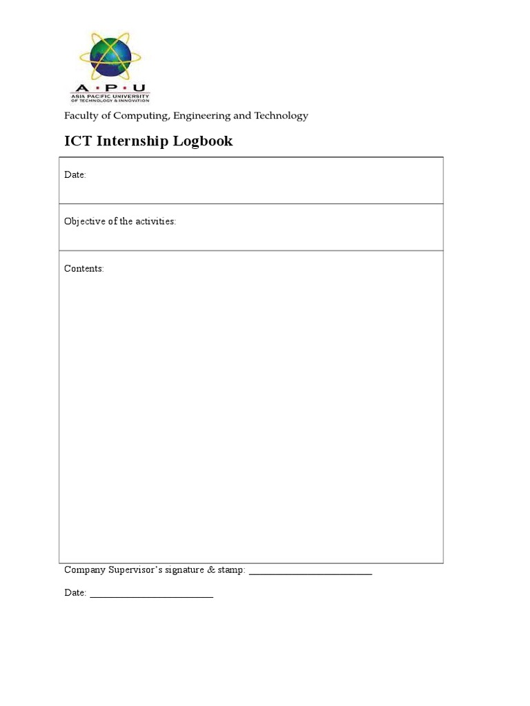 06 Template 4 - Industrial Placement Logbook | PDF