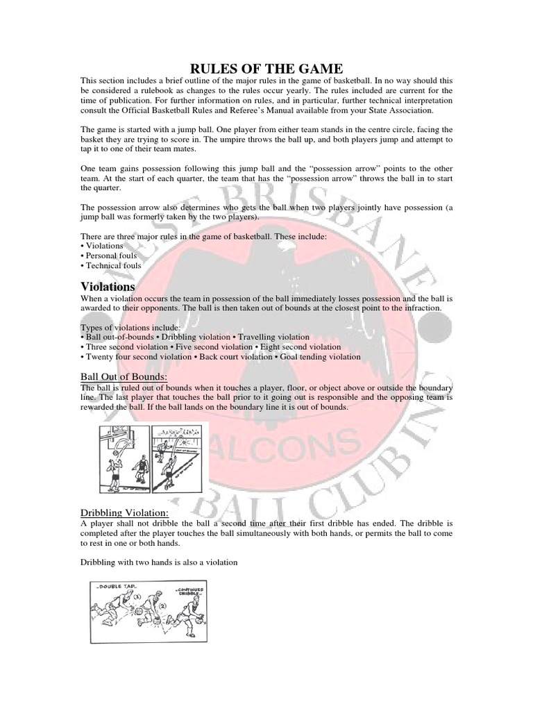 Rules of The Game: Violations | PDF | Rules | Games Of Physical Skill