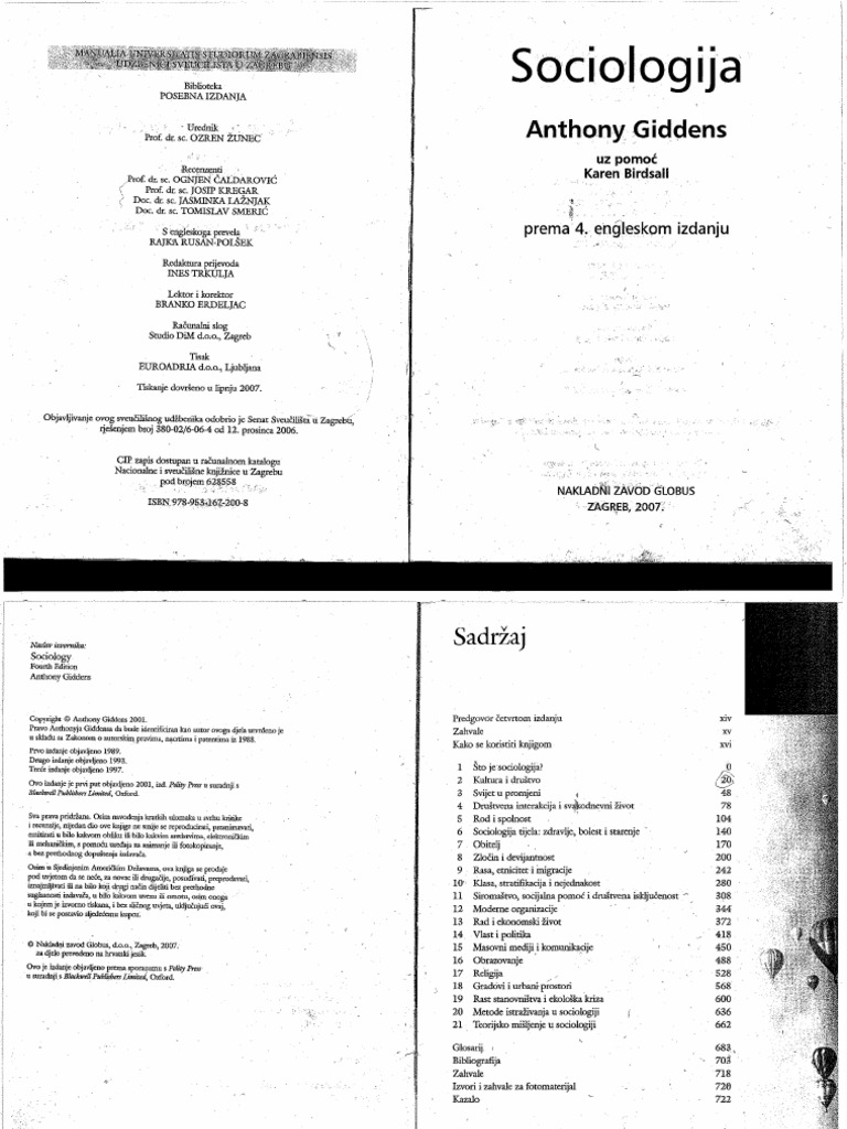 Anthony Giddens - Sociologija | PDF