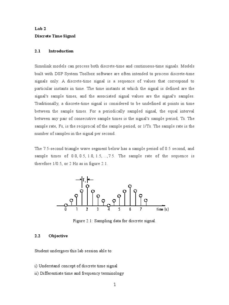 Lab 2 Discrete Time Signal | PDF | Signal (Electrical Engineering) | Sampling (Signal Processing)