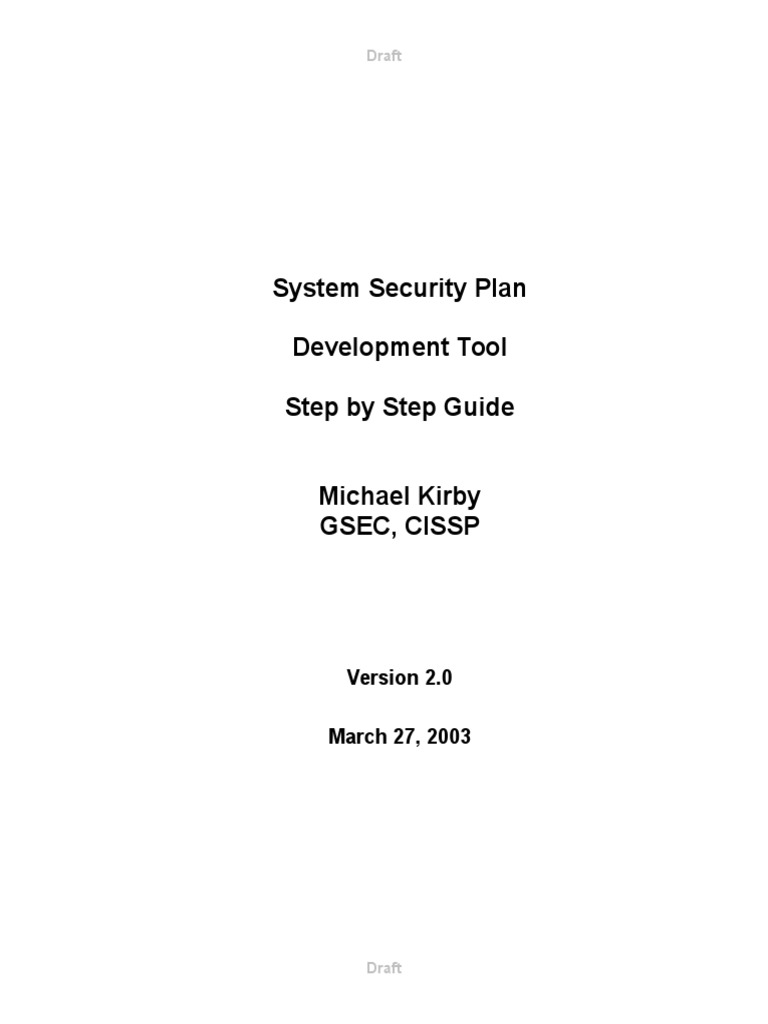 System Security Plan Tool Step by Step | PDF | Threat (Computer ...