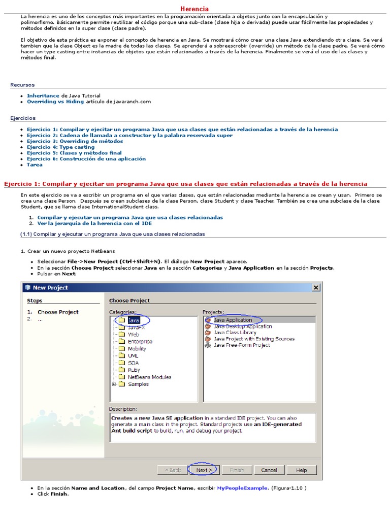 Herencia en Java | PDF | Herencia (Programación Orientada a Objetos) | Java (lenguaje de ...